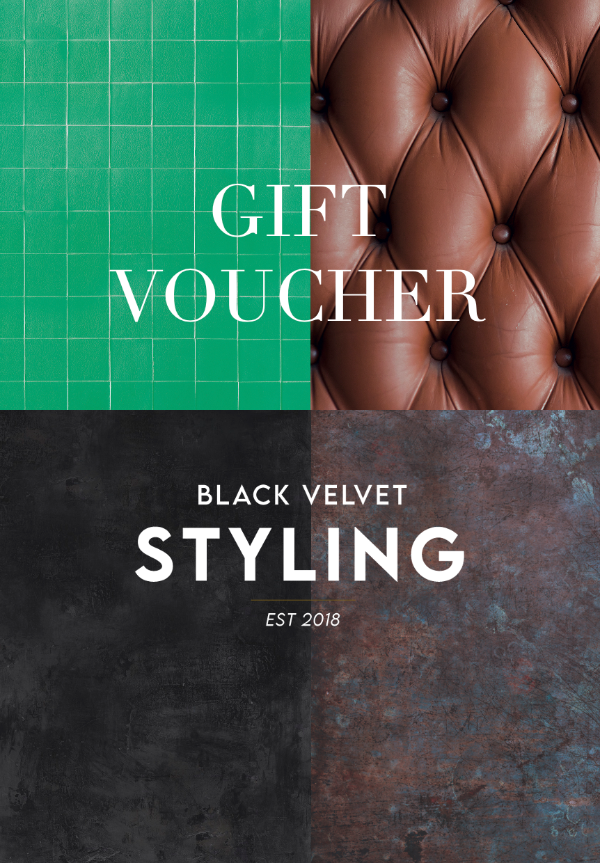 Photography Backdrop Gift Vouchers – Black Velvet Styling